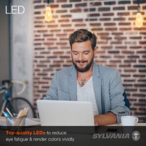 SYLVANIA LED Vintage Filament ST19 Light Bulb, 60W Equivalent, Efficient 7W, Medium Base, 650 Lumens, Dimmable, 2175K, Amber Glow - 4 Pack (40329)