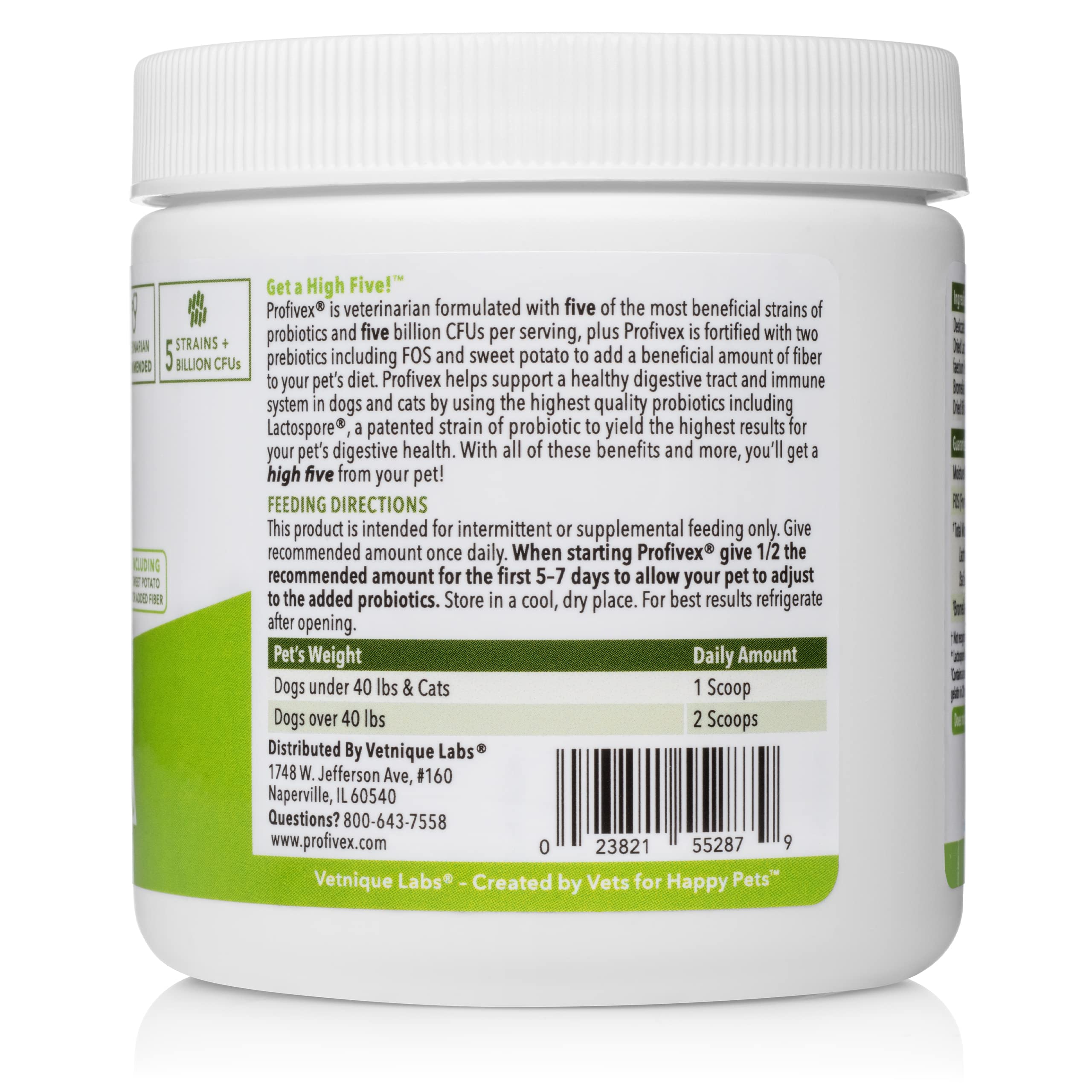 Vetnique Labs Glandex for Dogs 5.5oz Beef Anal Gland Powder Supplement & Profivex Probiotics for Dogs 4.25oz Pork Powder