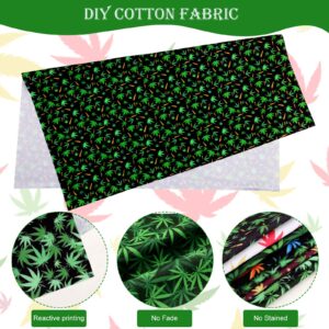 8 Sheets Pot Leaves Fabric Leaves Printed Fabric 20 x 20 Inch Pot Leaves Pattern Sewing Quilting Fat Quarter Bundles for Pillow Cover DIY Crafting Patchwork