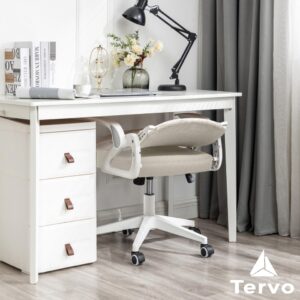 Tervo Office Chair | Foldable & Adjustable Height for Small Spaces | Gaming Chair | Swivel Desk Chair for Home Work | Ergonomic Mesh Computer Chair for Bedroom (Beige)