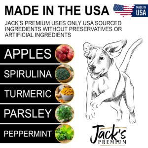 Jack's Premium Dental Treats for Dogs- Natural Chew for Dental Support & Tartar Control- Grain Free Functional Treat with Organic Spirulina, Peppermint, (24 Sticks)