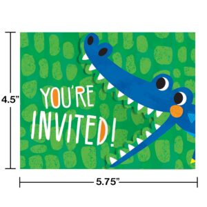 Creative Converting Alligator Birthday Party Invitations, 8 ct