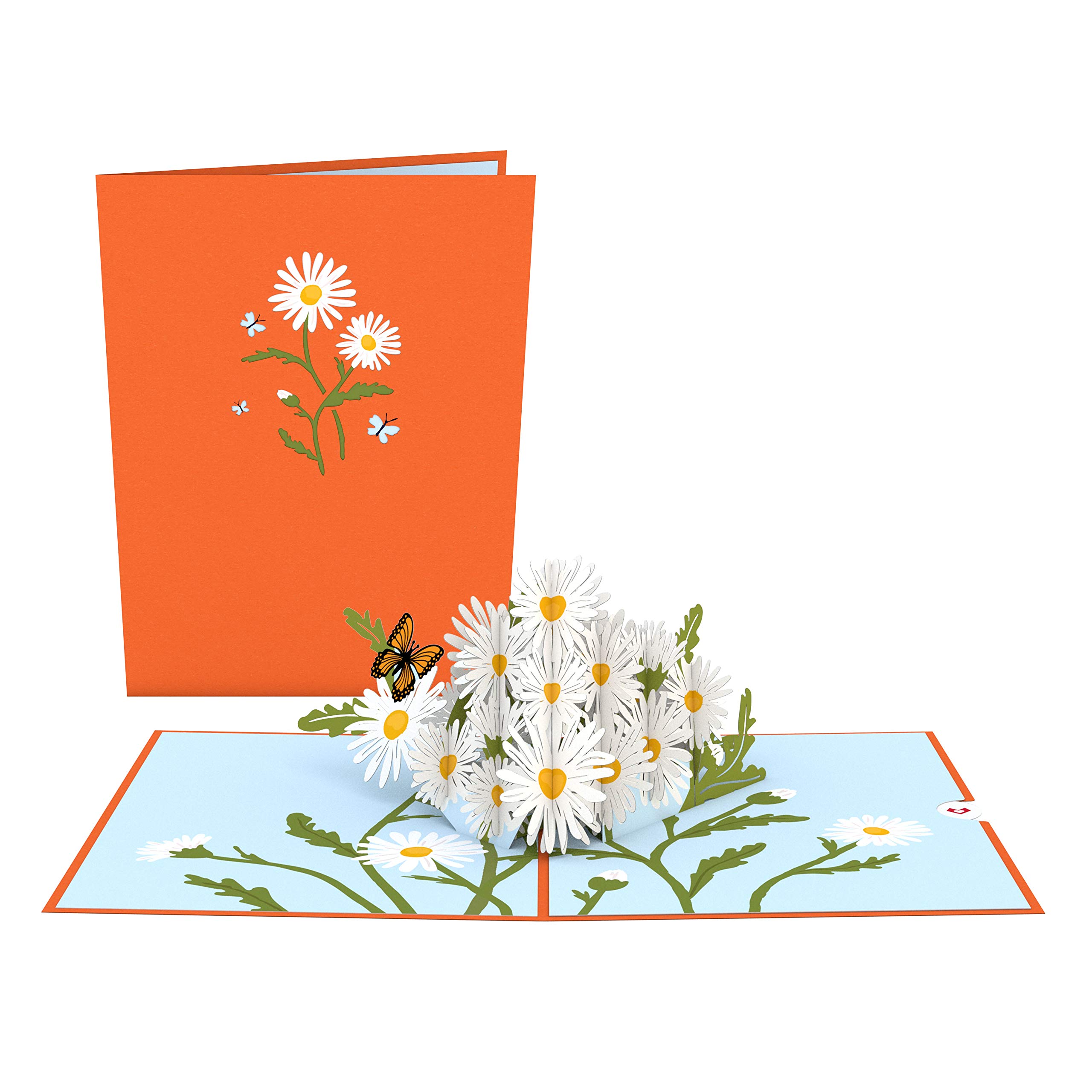 Lovepop Cards - Daisies with Monarch Butterfly, 3D Butterfly Birthday Card, Thank You Card, Blank Envelope Included