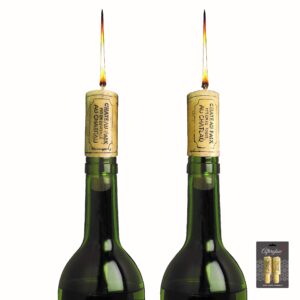 oenophilia afterglow wine cork candles, elegant wine bottle candle, lamp kit, set of 2