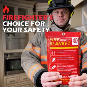 72 HRS Fiberglass Fire Blanket - Fire Blanket for Home, Kitchen Fire Blanket | Fire Extinguishers Home | Essential Fire Safety Tool, Emergency Fire Blanket | (1PC, 47"x47")