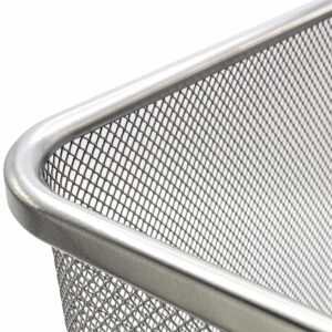 Brookstone BKH1461, [3 Pack] Metallic Mesh Wastebasket for Office & Home, Open Top, Under Desk Trash Can, Lightweight & Sturdy Recycling Bin, Standard, Silver