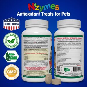 Nzymes® Antioxidant Dog Treats - for Dogs Joints, HIPS, Paralysis, Skin, Coat, Hair Loss, Aging, Digestion, Neurological, Seizures - Dog Treats for Large Dog - 120 Treats - Made in The USA