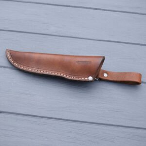 BPS Knives - Left Hand Belt Knife Sheath - Brown Leather Sheath for Mora Garberg - Left-Hand Sheath with Belt Loop for Vertical Carry of Fixed Blade Knife - Free Suspension Leather