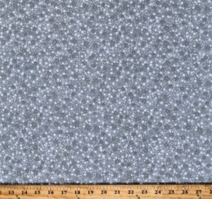 fields fabrics flannel stars starry night sky gray children's baby cotton flannel fabric print by the yard (d279.40), 42 inches