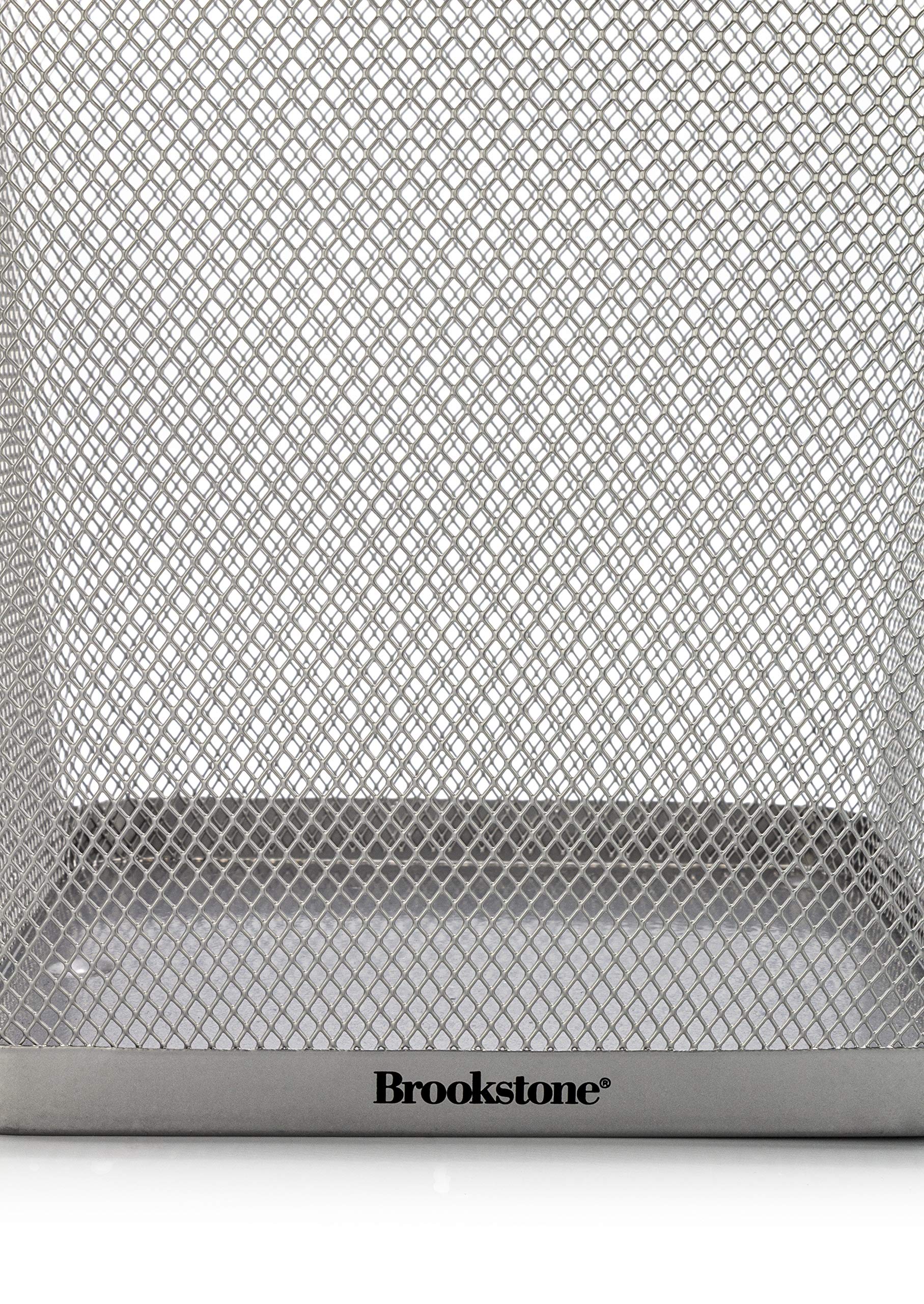 Brookstone BKH1461, [3 Pack] Metallic Mesh Wastebasket for Office & Home, Open Top, Under Desk Trash Can, Lightweight & Sturdy Recycling Bin, Standard, Silver