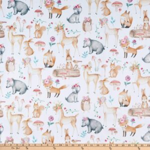 shannon digital minky cuddle sweet darlings snow, fabric by the yard