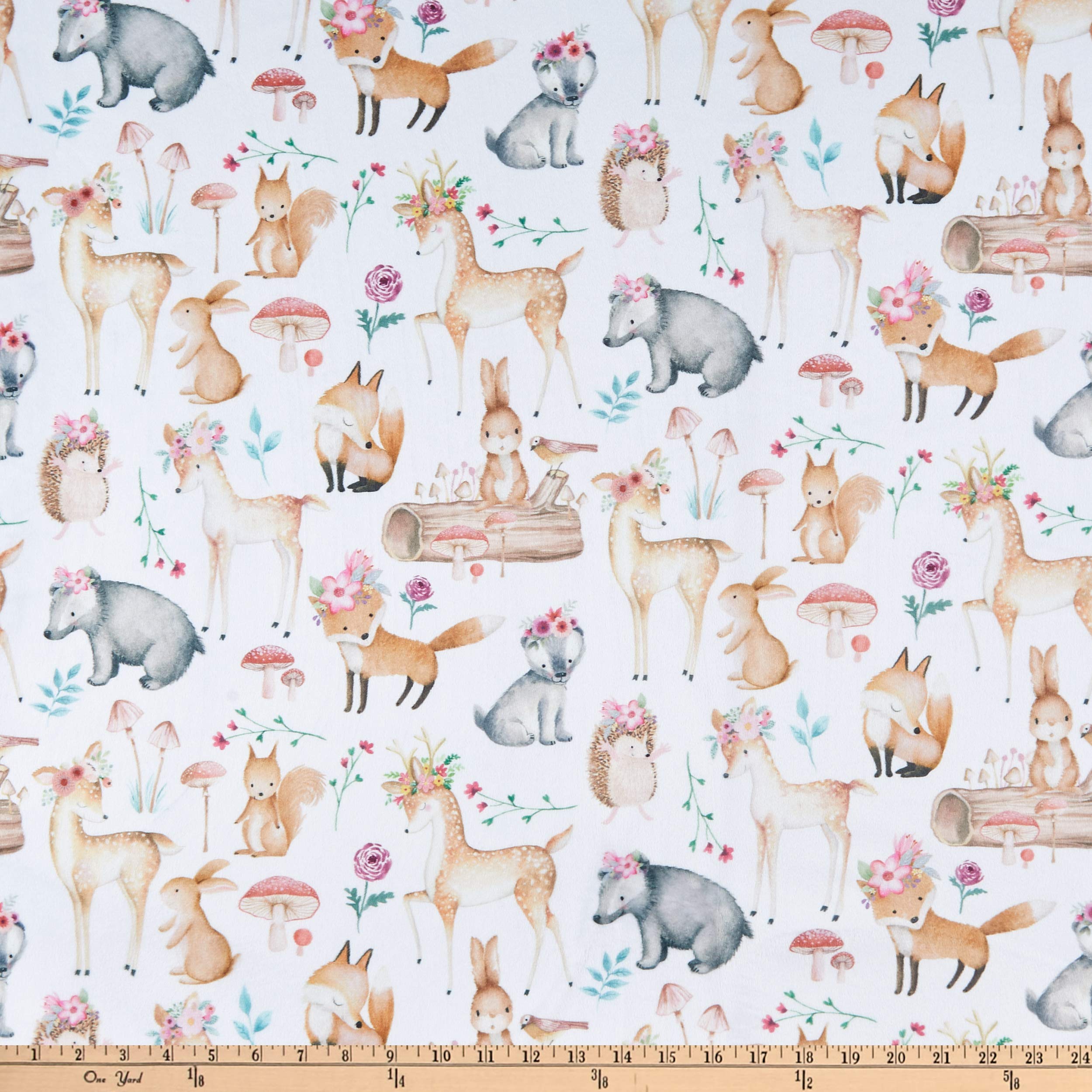 Shannon Digital Minky Cuddle Sweet Darlings Snow, Fabric by the Yard