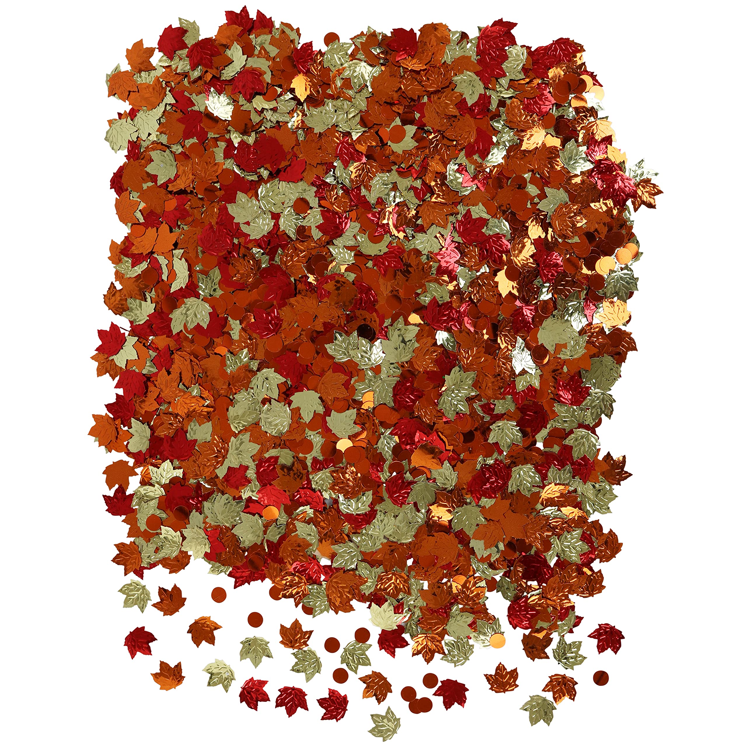 Iconikal Autumn Leaves Confetti, Bulk Party Foil, 3,000-Count