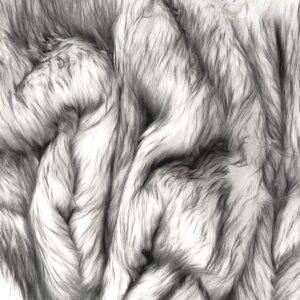 bianna candy gray wolf faux fur fabric, american seller, luxury shag shaggy material for crafting, sewing, costumes, fursuits, home decor (12x12 inches)