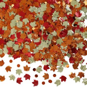 iconikal autumn leaves confetti, bulk party foil, 3,000-count