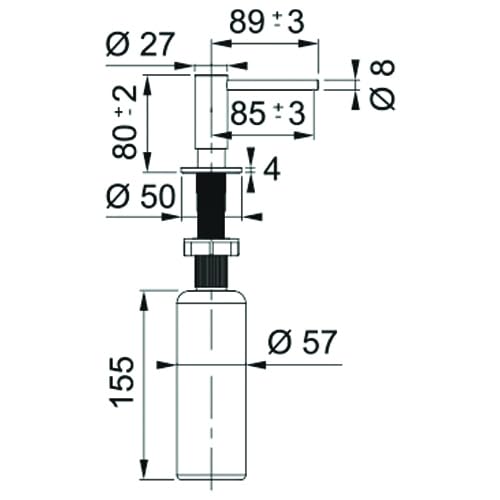 Franke Black Dispenser for Liquids Atlas Stainless steel-112.0625.484