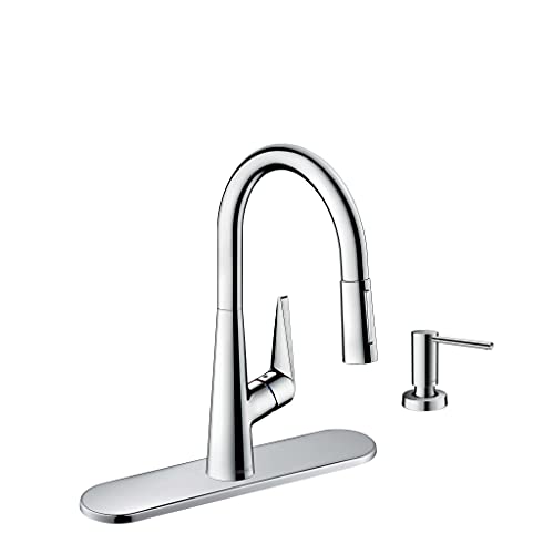 Talis S High Arc Chrome Kitchen Faucet + Soap Dispenser + Base Plate