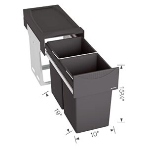 Blanco 526376 Botton II 30/2 Kitchen Waste sorter Container 30/2-526376, Black, 48,2 x 25,1 x 40