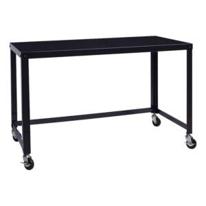 scranton & co 48" modern metal 2 casters office mobile desk in black