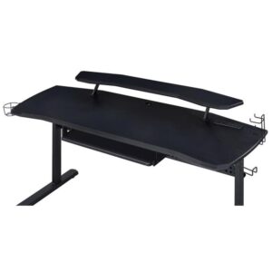 Acme Vildre Metal Frame Gaming Table with USB Port and LED Light in Black