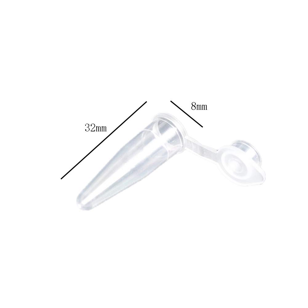 100 Pieces Microcentrifuge Tubes 0.5ml Microcentrifuge Tubes Mini Centrifuge Tubes Plastic Microcentrifuge Test Tubes with Attached Lid, Transparent