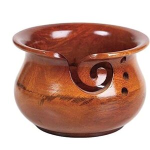 KAM Home Handmade Wooden Yarn Bowl | Handcrafted Sheesham Indian Rosewood (3)