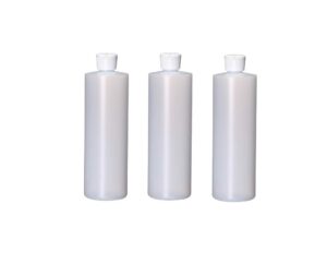 natural farms 16 oz plastic flip top pour spout bottles - 3 pack - for essential oils, perfumes, lotions- made in the usa