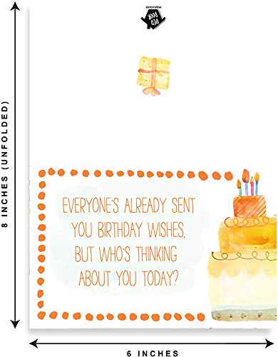 Red Door Inspirations Funny Belated Happy Birthday Card, 25 cards and envelopes (Belated Birthday - Humorous)