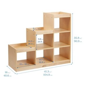 ECR4Kids 3-2-1 Cube Storage Cabinet, Display Shelf, Natural