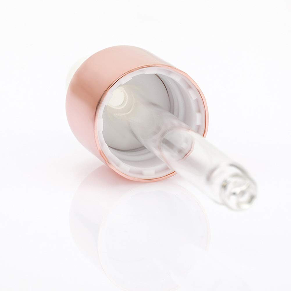 30 Pcs Clear Glass Dropper Bottles Essential Oil Sample Bottles Perfume Vials Liquid Cosmetic Containers Glass Eye Dropper Bottles With Rose Gold Lids (3ml)