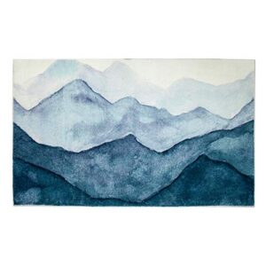 levtex home - trail mix mountains - rug/carpet - 3 x 5 (36in. x 60in.) - indigo, blue, charcoal, grey and cream - 100% polyester - woven fabric backing - bedroom, playroom, family room or kids' room