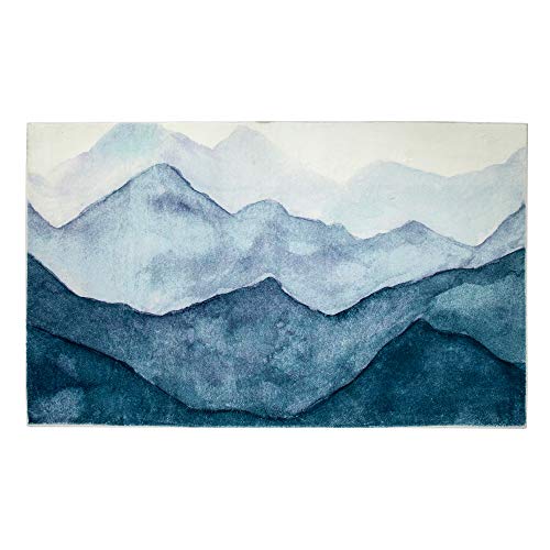 Levtex Home - Trail Mix Mountains - Rug/Carpet - 3 x 5 (36in. X 60in.) - Indigo, Blue, Charcoal, Grey and Cream - 100% Polyester - Woven Fabric Backing - Bedroom, Playroom, Family Room or Kids' Room