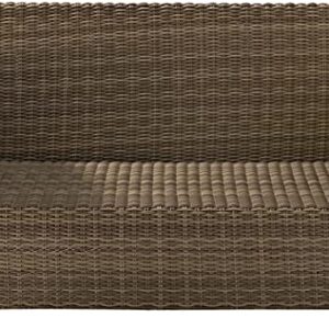 Crosley Furniture Bradenton Wicker Outdoor Loveseat, 2-Person Patio Couch for Porch, Deck, Backyard, Brown with Gray Cushions