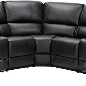 themagichome Sectional Sofa Symmetrical Reclining Sectional Sofa PU Modern Sectional Sofa Couch Power Motion Sofa Living Room Sofa Corner Sectional Sofa with Cup Holder-Black Leather,W223S00028