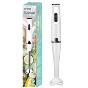 immersion blender, 2 speed electric, hand blender for kitchen (white)