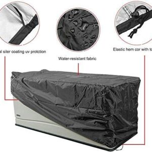 Outdoor Deck Box Cover 420D Waterproof Patio Storage Box Cover Outdoor Deck Box Ottoman Bench Cover Protects from Outdoor Rain Wind and Snow Black 48"L x 24"W x 22"D