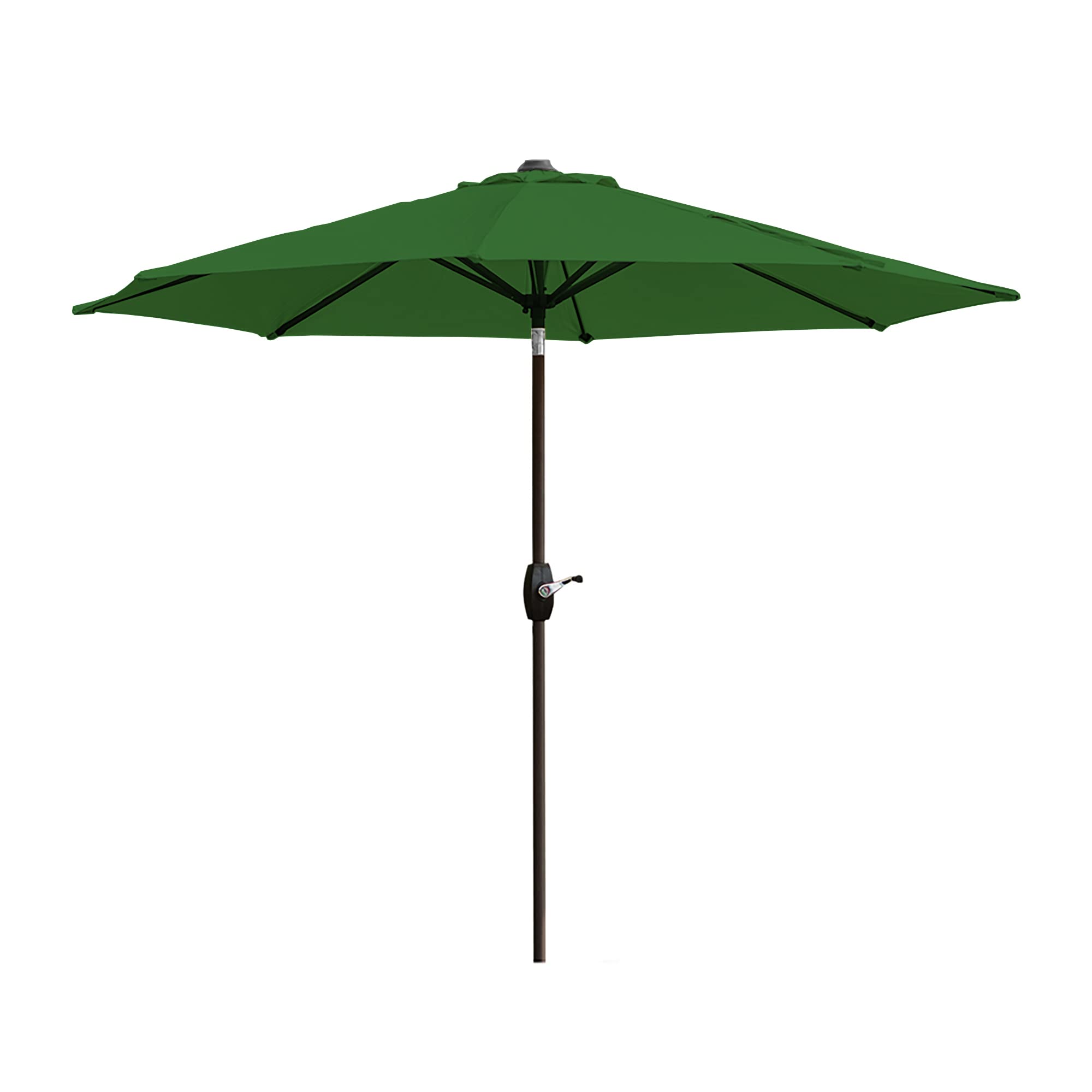 WO Home Furniture Patio Umbrella & Stand Set 9 ft. Outdoor Market Table Umbrella w 20" Fillable Bronze Base Kit (Dark Green)