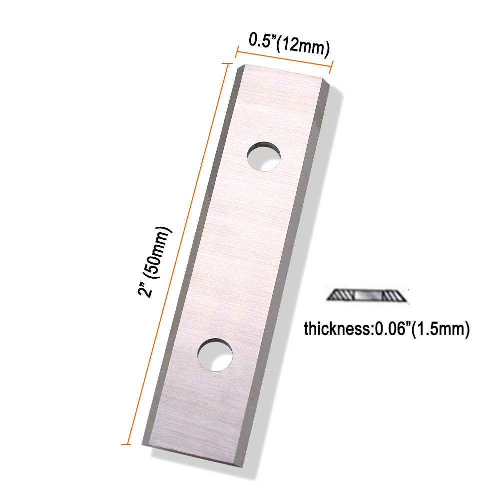 TJATSE 2" Carbide Scraper Blades 10 pcs Double-Edged Reversible Heavy Duty Replacement Blades to Remove Paint, Varnish, Wood, Glue, Fit for TJATSE,Oneida Air,Warner100X Scraper