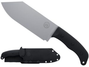 off-grid knives - grizzly v2 chef knife with sandvik 14c28n stainless steel, kydex sheath and belt clip, g10 scales, lanyard opening, camping, bbq & home kitchen use (stonewash)