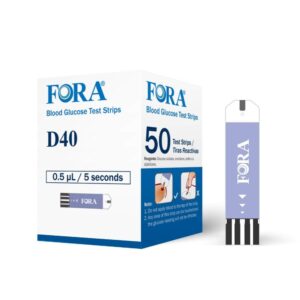 fora d40 d40d d40g blood glucose test strips - 50 count