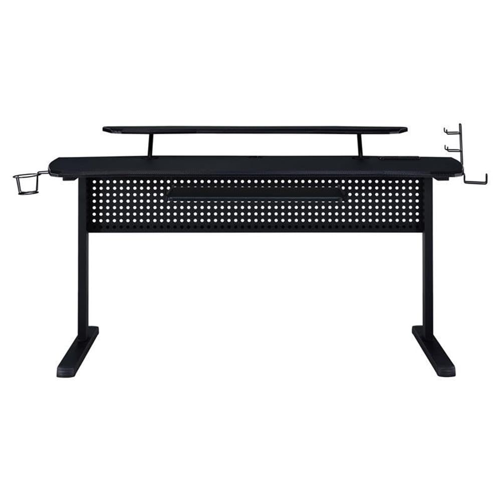 Acme Vildre Metal Frame Gaming Table with USB Port and LED Light in Black