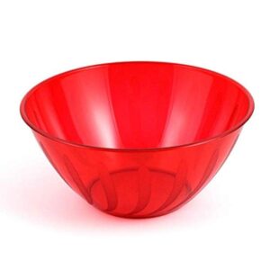 maryland red plastic medium bowl (70 oz.) 1 pc. - chic swirls design, perfect for dinner parties, events, gatherings, everyday use, appetizers, & desserts