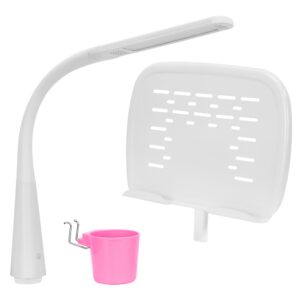 mount-it! accessory kit for height adjustable-kids-desk | includes led-lamp, book holder shelf and pencil holder-cup, pink