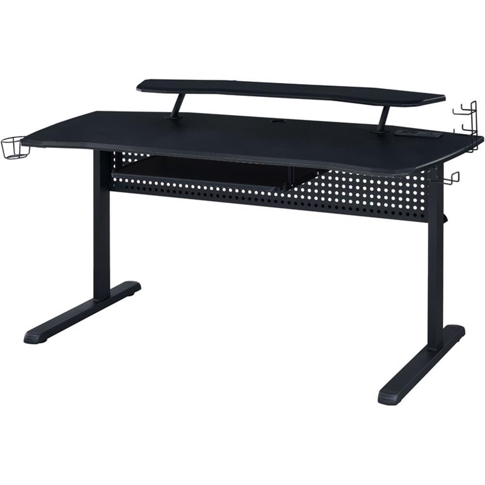 Acme Vildre Metal Frame Gaming Table with USB Port and LED Light in Black