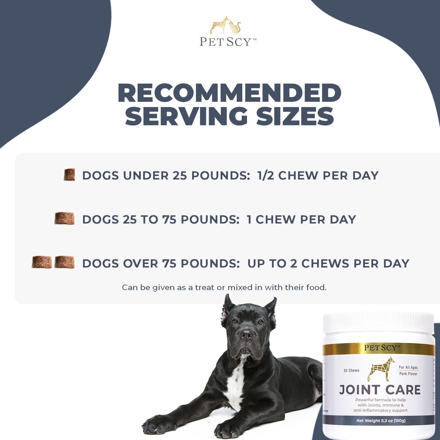 Petscy: Joint Care Chews - Glucosamine, Chondroitin, MSM, and Creatine Nutritional Supplement for Dogs - 30 Chews - Pork Flavor - Joint Pain Relief Support for All Ages and Breeds - Made in The USA