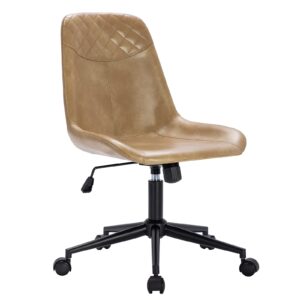 duhome modern pu leather office chair desk chair swivel computer chair dark brown