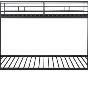 Metal Bunk Beds Twin Over Twin Heavy-Duty Bunk Bed Frame for Kids Boys Girls Teens, Black