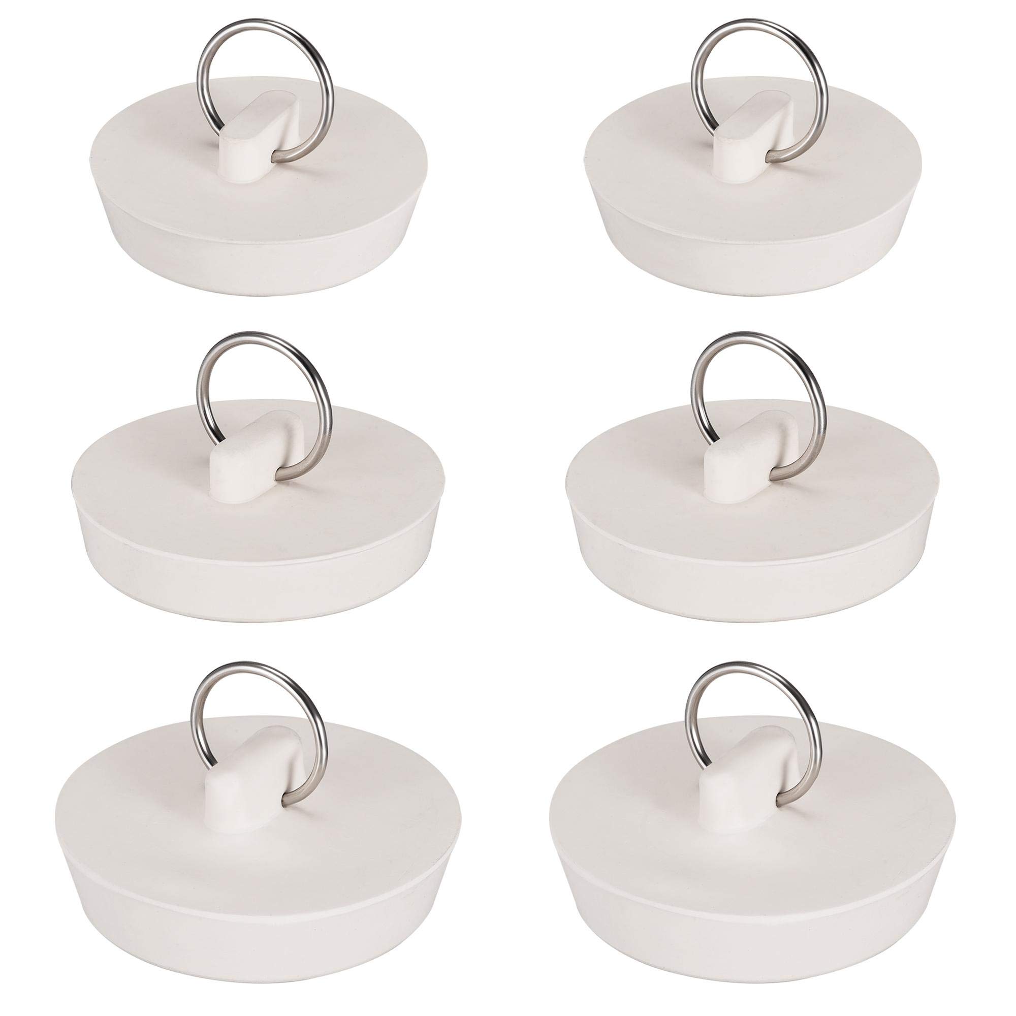 uxcell Drain Stopper, 3 Sizes Rubber Sink Stopper Plug 43mm/47mm/51mm with Hanging Ring for Bathtub Kitchen and Bathroom 1Set (6 Pieces)