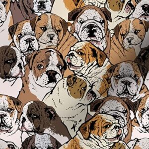 Spoonflower Fabric - English Bulldog Bulldogs Pattern Puppy Animal Printed on Petal Signature Cotton Fabric Fat Quarter - Sewing Quilting Apparel Crafts Decor