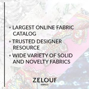 Zelouf Fabrics Laguna Scuba Knit, Black - 57/58" - Fabric by The Yard - Solid, Printed, and Novelty Fabrics Ideal for Sewing Garments, Wedding Dresses, Costumes, Tablecloths, Crafts, and DIY…